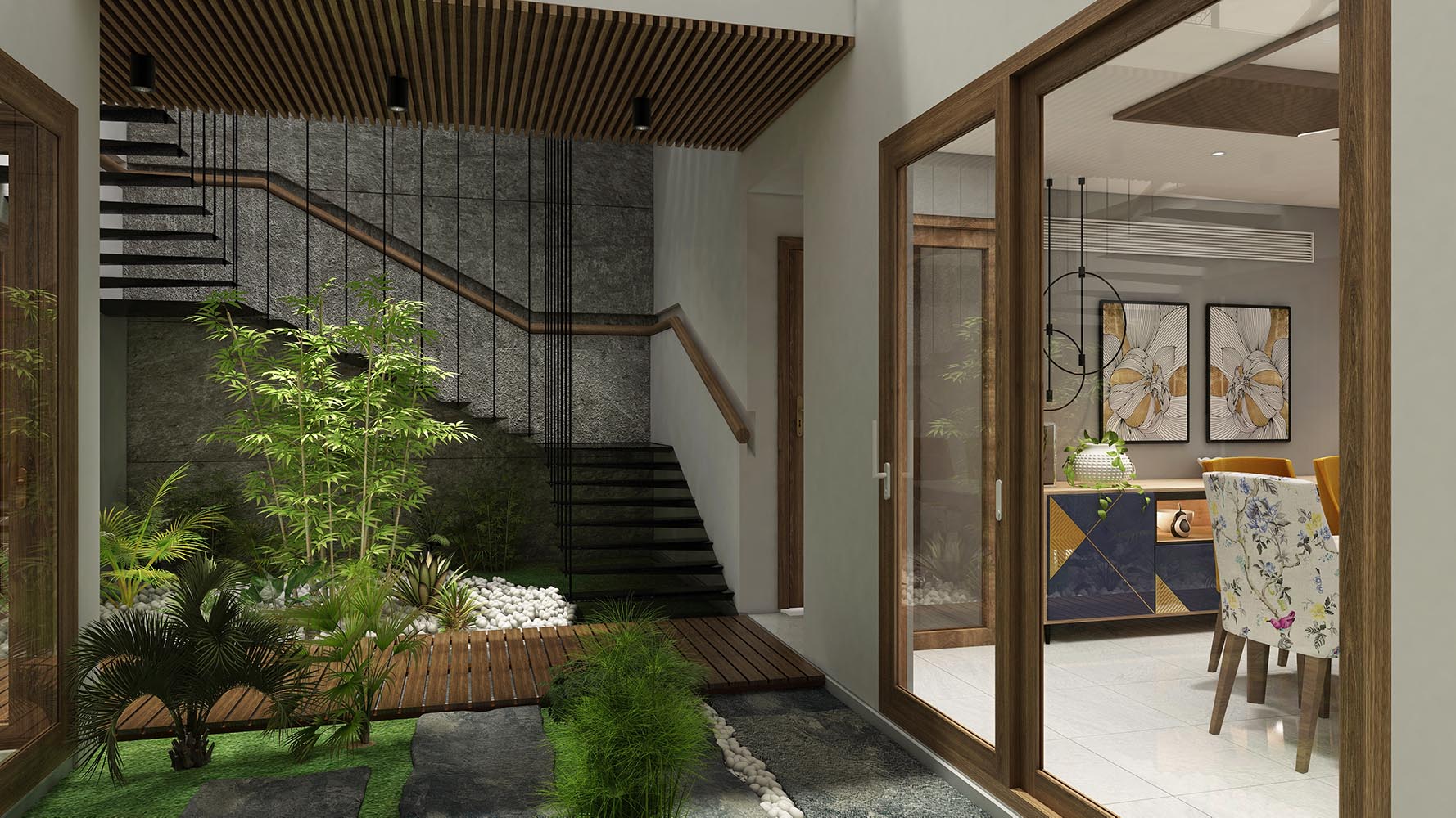 VILLA-INTERIORS-STAIRCASE-FOYER - AVGAI : AVGAI