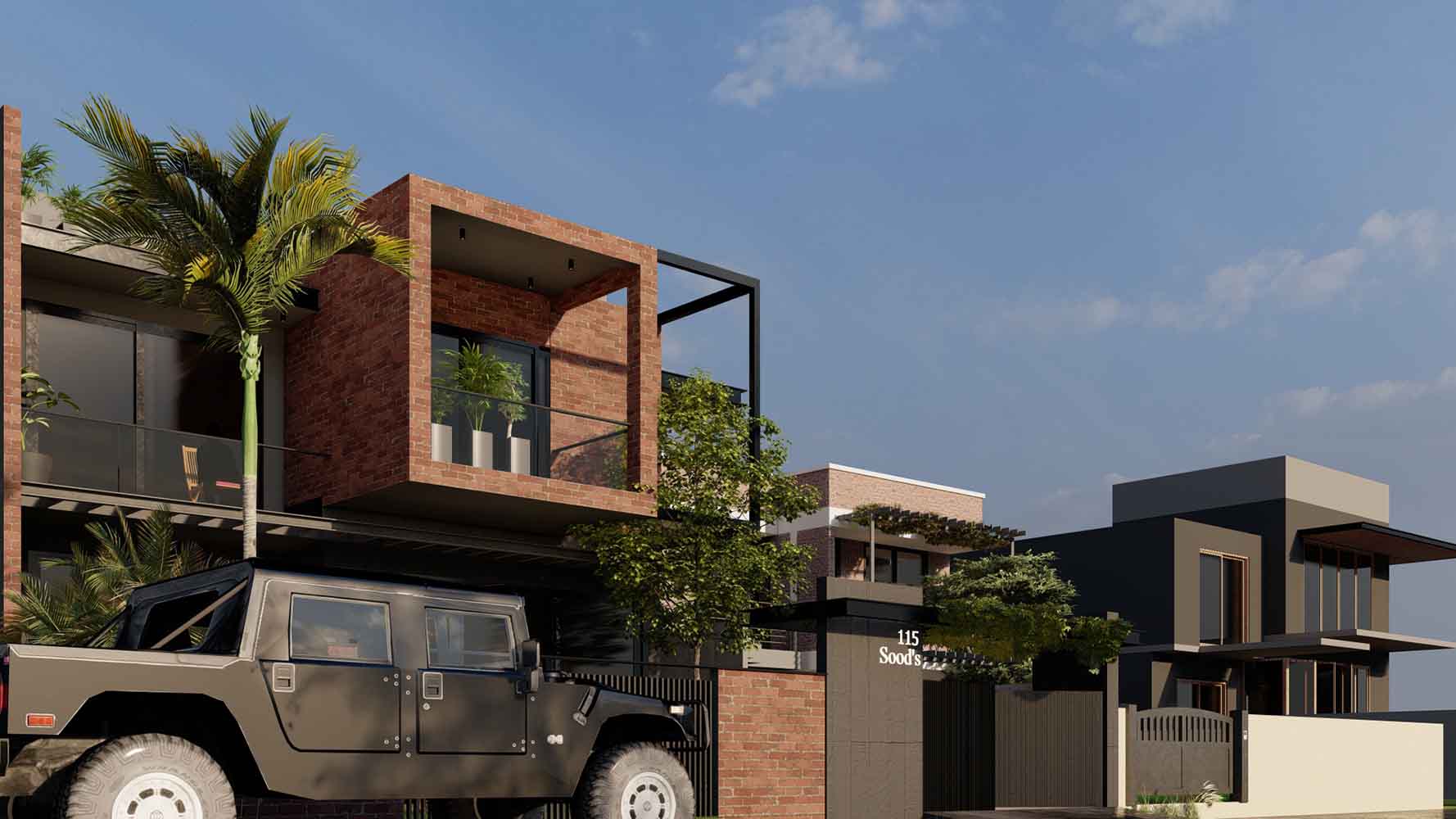 VILLA_ARCHITECTURE_ELEVATION_FRAME_LEFT - AVGAI : AVGAI